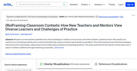 Re Framing Classroom Contexts How New Teachers And Mentors View Diverse Learners And