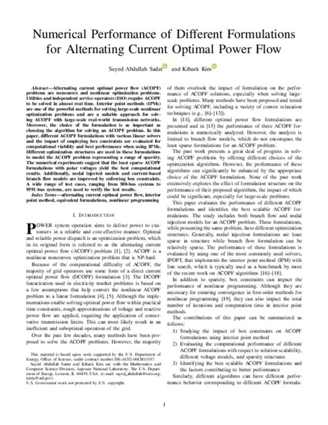Pdf Numerical Performance Of Different Formulations For Alternating