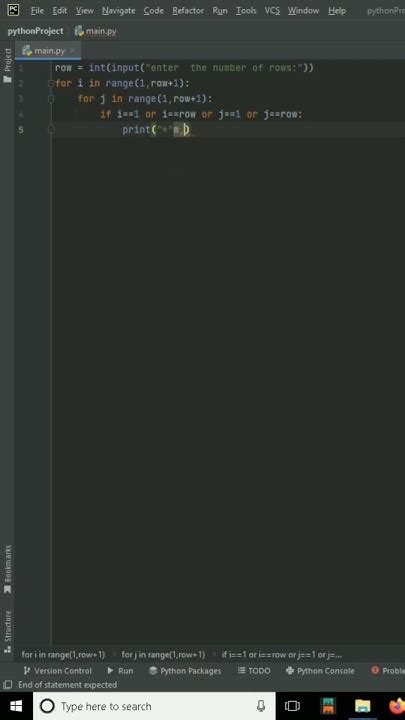 Hallow Square Pattern Program Using Python Shorts Youtube