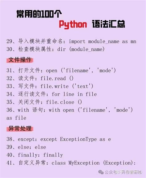 100个python基础语法合集:从入门到上手,一篇够用! 知乎 100个python基础语法合集:从入门到上手,一篇够用! 知乎