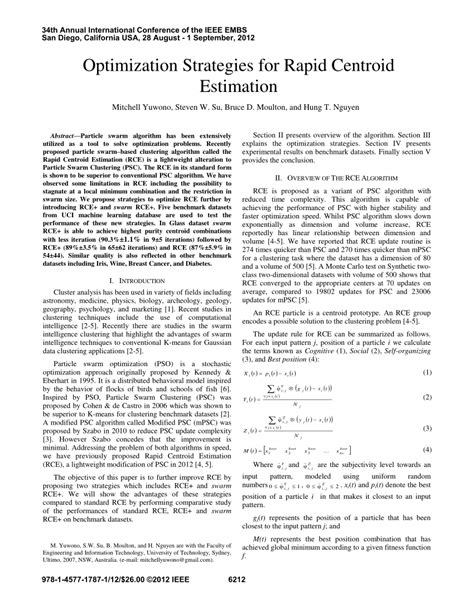 Pdf Optimization Strategies For Rapid Centroid Estimation