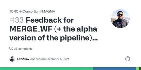 feedback for merge wf the alpha version of the pipeline on pbs