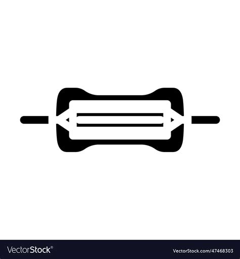 Carbon Film Resistor Electronic Component Glyph Vector Image