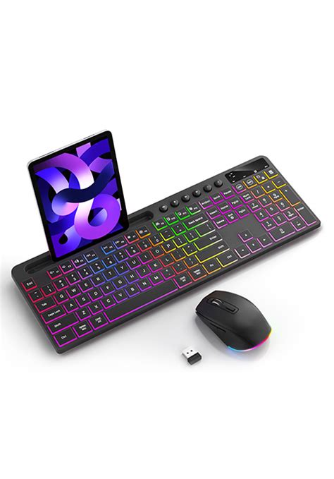 Amazon Com Wireless Keyboard And Mouse Combo Soueto Retro Round Keycap Typewriter Keyboard