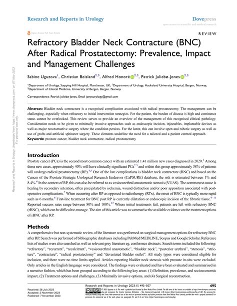 Pdf Refractory Bladder Neck Contracture Bnc After Radical Prostatectomy Prevalence Impact