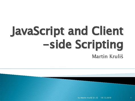 Java Script And Client Side Scripting Martin Kruli