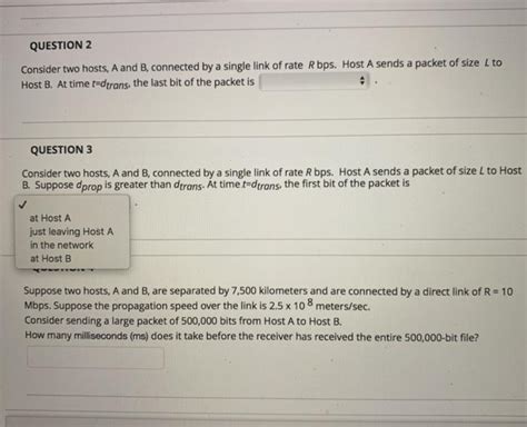 solved question 2 consider two hosts a and b connected by a