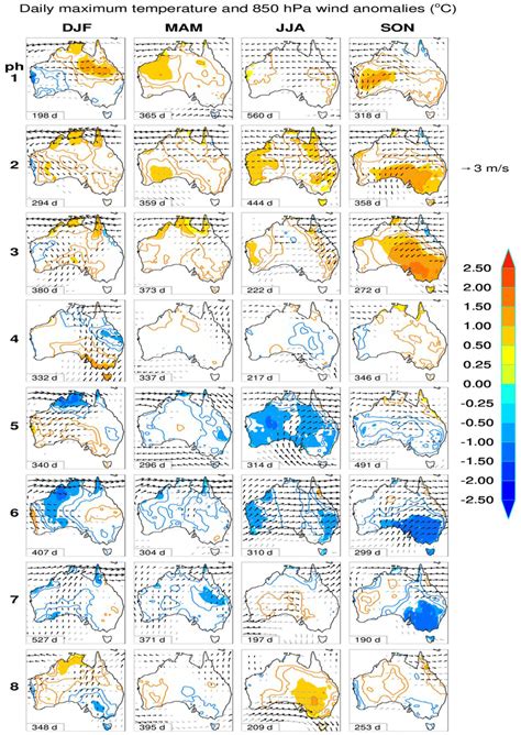 Anomaly Composites Of Daily Maximum Temperature °c Contours And