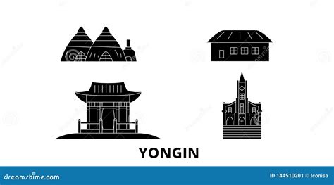 Yongin South Korea City Map In Retro Style In Golden Color Outline Map