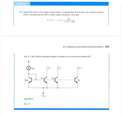 Solved 85 Figure E85 Shows An N Output Current Mirror