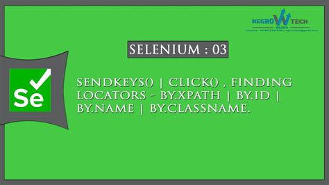 Selenium 03 Sendkeys Click Finding Locators Byxpath Byid Byname Byclassname