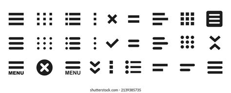 set website navigation menu icons flat stock vector royalty free
