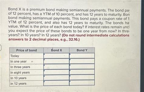 Bond X Is A Premium Bond Making Semiannual Payments Chegg Com
