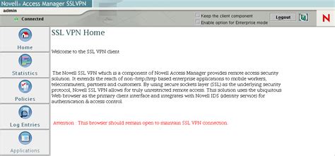 Novell Doc Novell Access Manager 30 Sp4 Vpn User Guide Accessing The Ssl Vpn User Portal