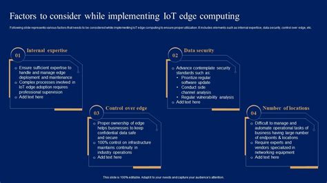 Factors To Consider While Implementing G Comprehensive Guide For Iot Edge Iot Ss Ppt Example