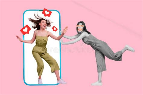 3d Retro Abstract Creative Artwork Template Collage Of Excited Happy