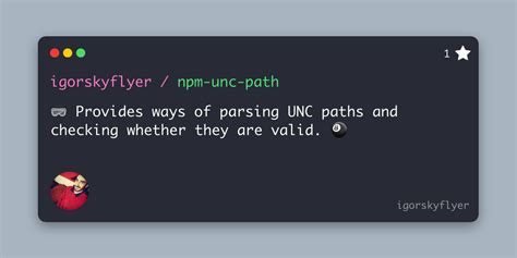 Github Igorskyflyernpm Unc Path 🥽 Provides Ways Of Parsing Unc