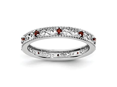 Sterling Silver Stackable Expressions Garnet Ring 022ctw 186m5a Jtv