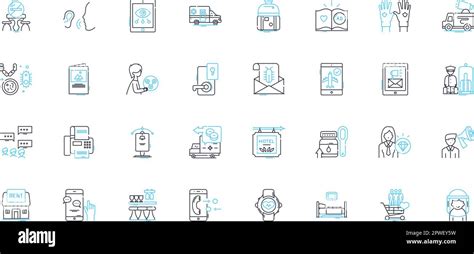 Support Desk Linear Icons Set Assistance Help Service Response