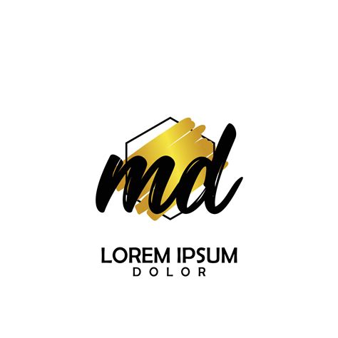 MD Initial Brush In Circle Frame Template Design Vector Art At Vecteezy