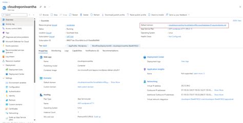 Azure Wordpress On App Service Paas