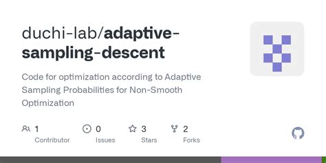 GitHub Duchi Lab Adaptive Sampling Descent Code For Optimization According To Adaptive