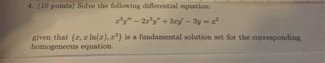 Solved 4 10 Points Solve The Following Differential