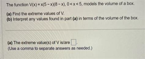 Solved The Function Vxx5−x8−x0