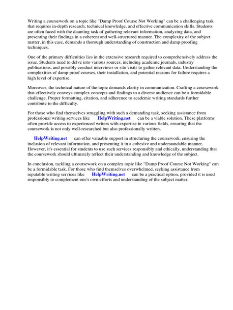 Damp Proof Course Not Working Pdf