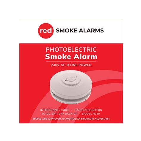 Red Smoke Alarms Photoelectric Smoke Alarm Rovert Lighting