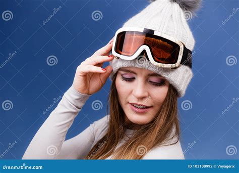 Skier Girl On A Ski Resort Stock Image 36691093