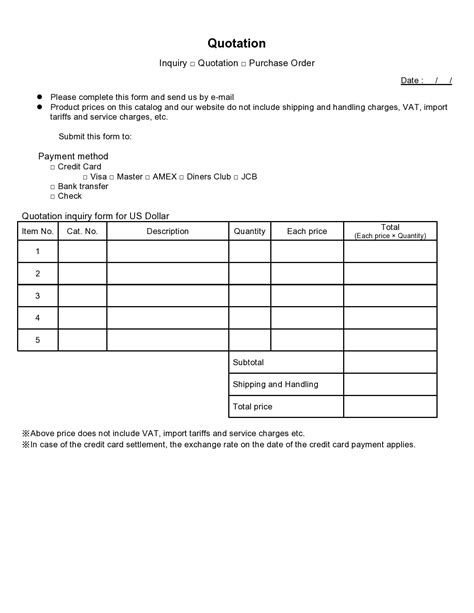 Sample Quotation Format Database Letter Templates Images
