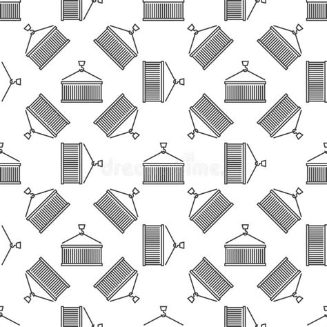 Shipping Container Vector Delivery Concept Minimal Line Seamless