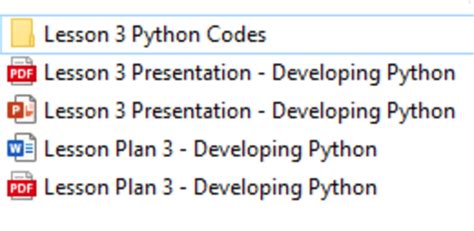 Developing Python Lesson 3 Teaching Resources