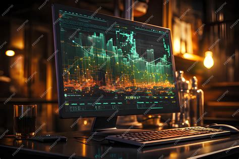 Premium Ai Image A Closeup Shot Of A Computer Screen Displaying A Realtime Stock Market Chart