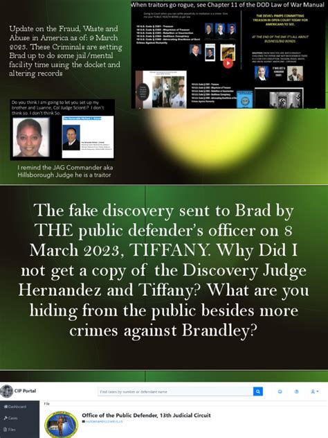 As Of 9 March Tiffany Help Me Understand Why You Are Setting Up My Client Brad To Do Some Jail