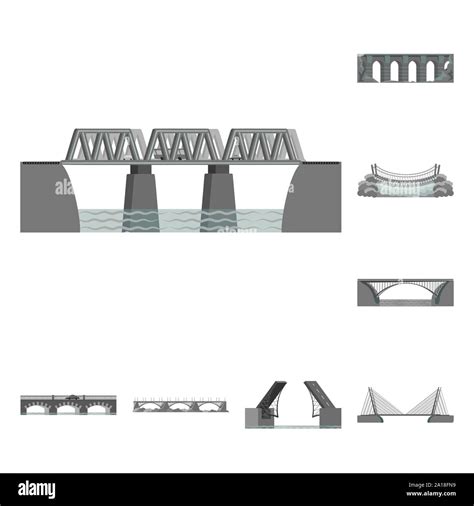 Isolated Object Of Design And Construct Symbol Collection Of Design And Bridge Stock Vector