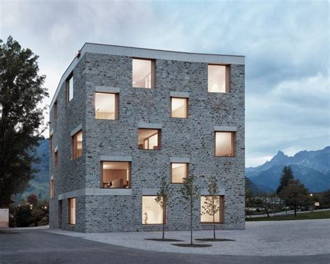 Bernardo Bader Architekten Design Stone Clad Alpin Sport Ski Centre