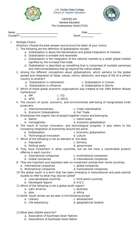 Gec 102 Tcw I I Do Not Own This File Ctto J Cerilles State College School Of Teacher