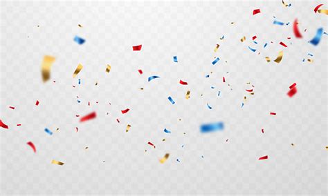 빨간색과 파란색 색종이 축 하 배경 분리 벡터 이미지를 수 있는 투명 한 배경에 파티와 축제에 대 한 색종이 조각에 대한 스톡