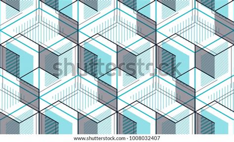 7 Hundred Seamless Pattern Linear Cube Endless Cubic Background Royalty Free Images Stock