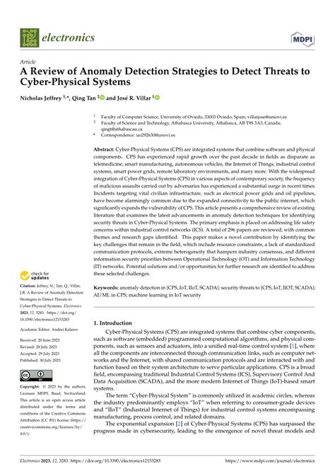 pdf a review of anomaly detection strategies to detect threats to