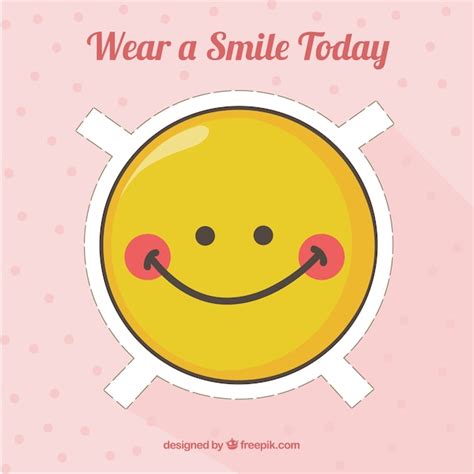 행복 이모티콘 분홍색 배경 무료 벡터