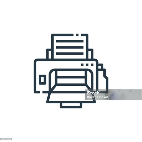 사무실 개념에서 프린터 아이콘 벡터입니다 프린터 편집 가능한 스트로크의 얇은 선 그림입니다 웹 및 모바일 앱 로고 인쇄 미디어에