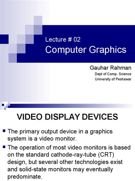 Lec 02 A Computer Graphics Pdf Cathode Ray Tube Computer Monitor