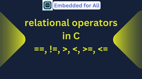 Relational Operators In C Youtube