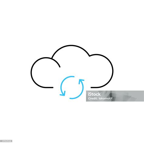 Cloud Computing 두 가지 색상의 선 아이콘을 편집 가능한 획과 동기화합니다 아이콘은 웹 디자인 모바일 앱 Ui Ux 및 Gui 디자인에 적합합니다 공유 개념에