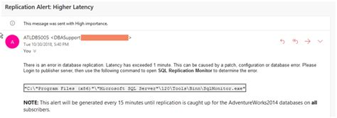 Sql Server Replication Latency Alert Via Email