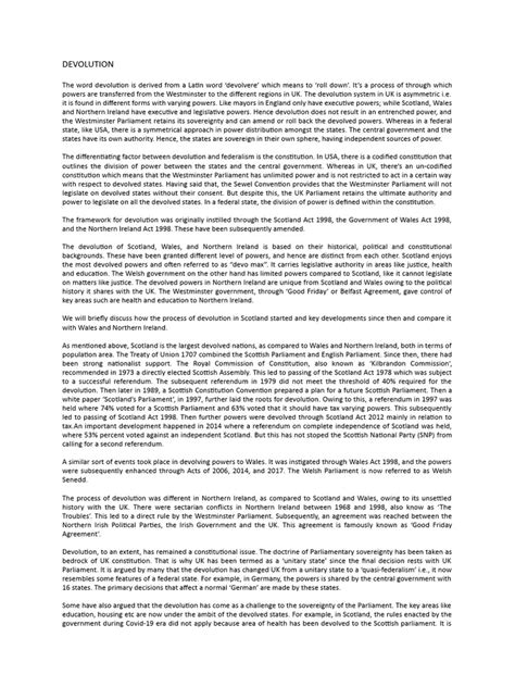 Devolution Pdf Scotland Parliament Of The United Kingdom