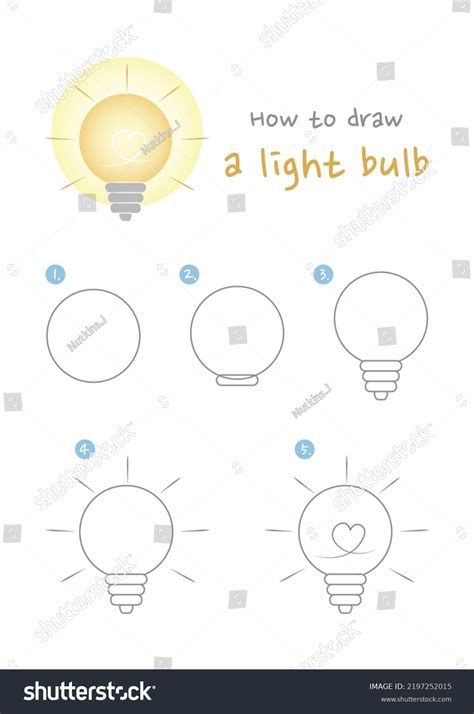 How Draw Light Bulb Vector Illustration Stock Vector Royalty Free 2197252015 Shutterstock